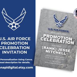 US Air Force Promotion Invitation | Higher Ranking Celebration, Party ...