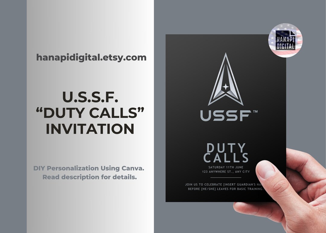 Duty Calls Invitation | USSF | U.S. Space Force | Boot Camp, Send Off ...