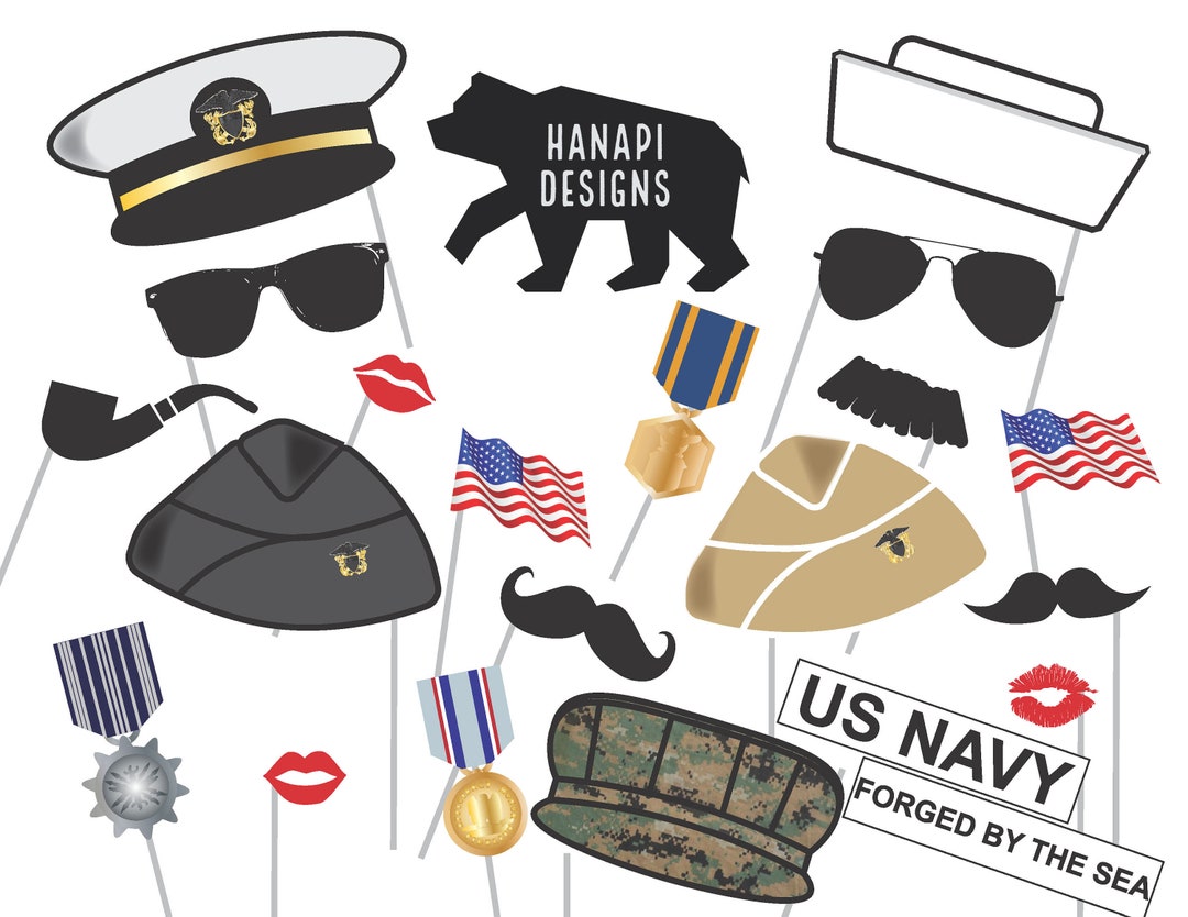 US Navy Photo Booth Props | 23 Items | DIGITAL DOWNLOAD - Etsy