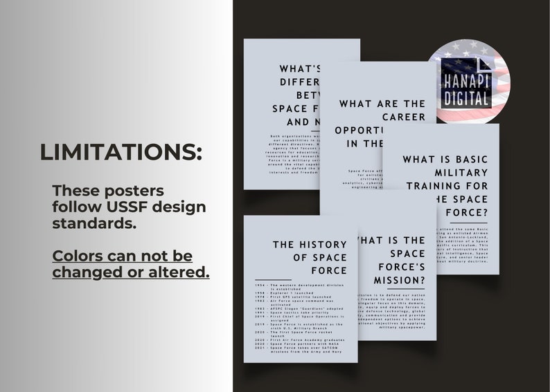 USSF History & Faqs Poster Set - Guardian Celebration Decor (digital ...