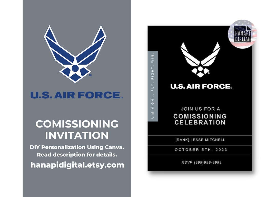 2024 US Air Force Commission Celebration Invitation | Honor, Party ...