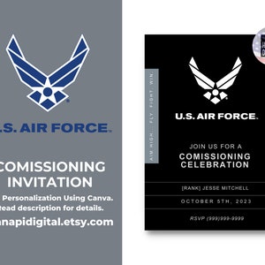 2024 US Air Force Commission Celebration Invitation | Honor, Party ...