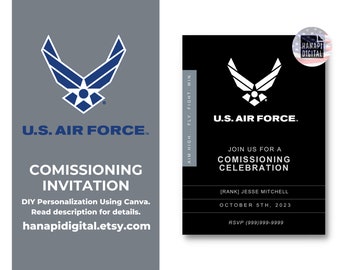 2024 US Air Force Commission Celebration Invitation Honor, Party ...
