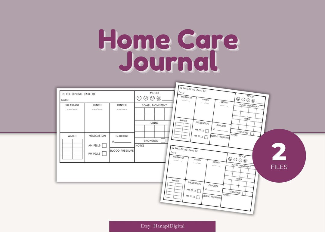 Home Care Journal: Basic Hospice Log, Minimalist Design (digital ...