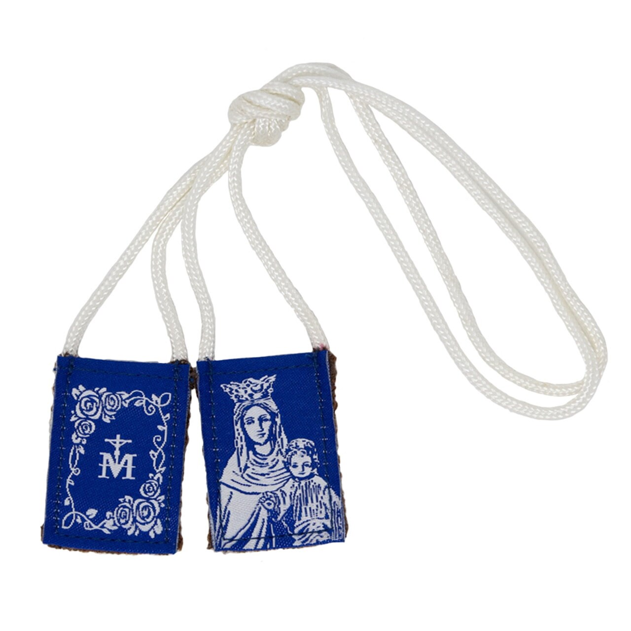 Premium Brown Scapular Blue & White Rose Original 15 - Etsy