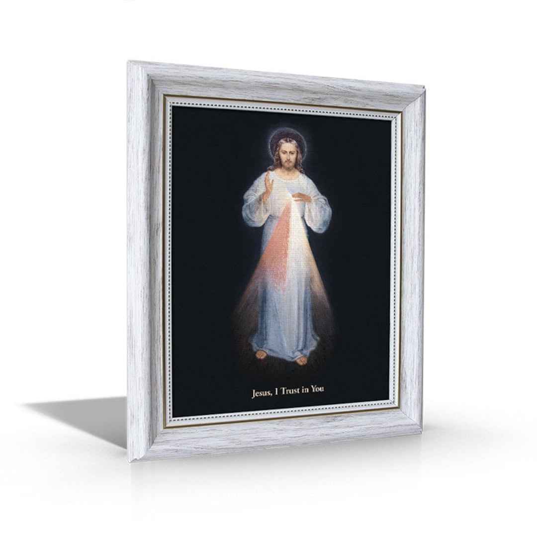 Divine Mercy vilnius White Frame Framed Canvas 10 X 12 Including White ...