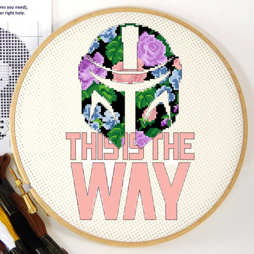 STAR WARS Mando Floral Cross Stitch Pattern - Instant Download PDF - Etsy