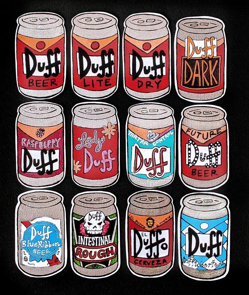 Simpsons Fan Art 30 Shades of Duff Beer Pop Culture Painting Sticker ...