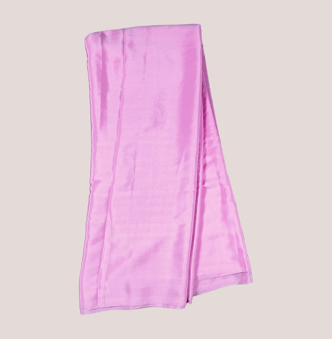 Plain Baby Pink Crepe Satin Silk Saree - Etsy