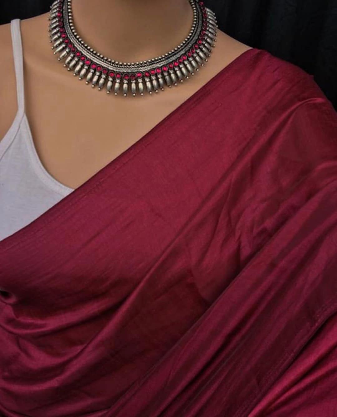 Plain Silk Two Tone and Reversible Soft Silk Saree in Beet Red - Etsy