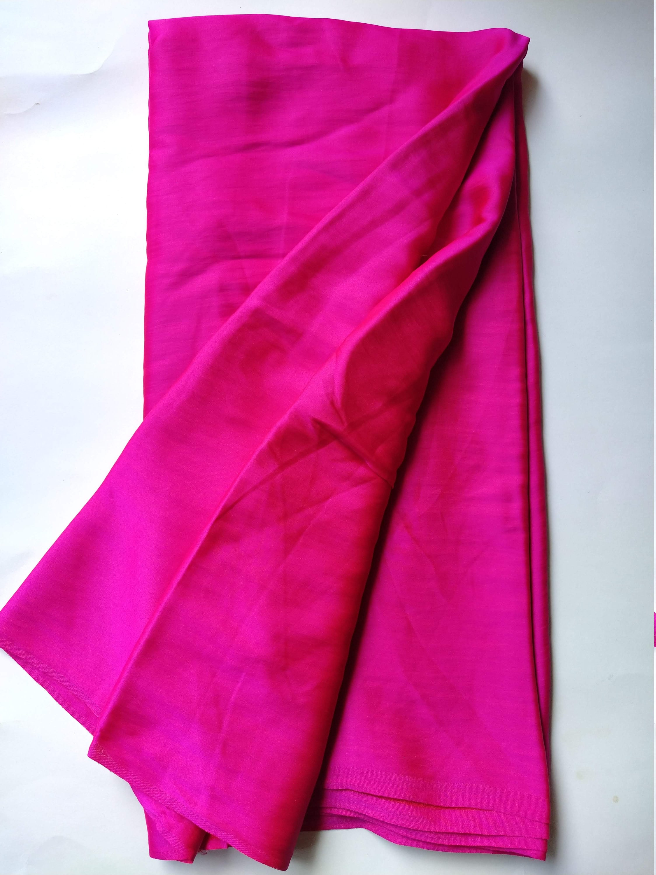 Plain Silk Two Tone and Reversible Soft Silk Saree in Hot Pink Colour ...