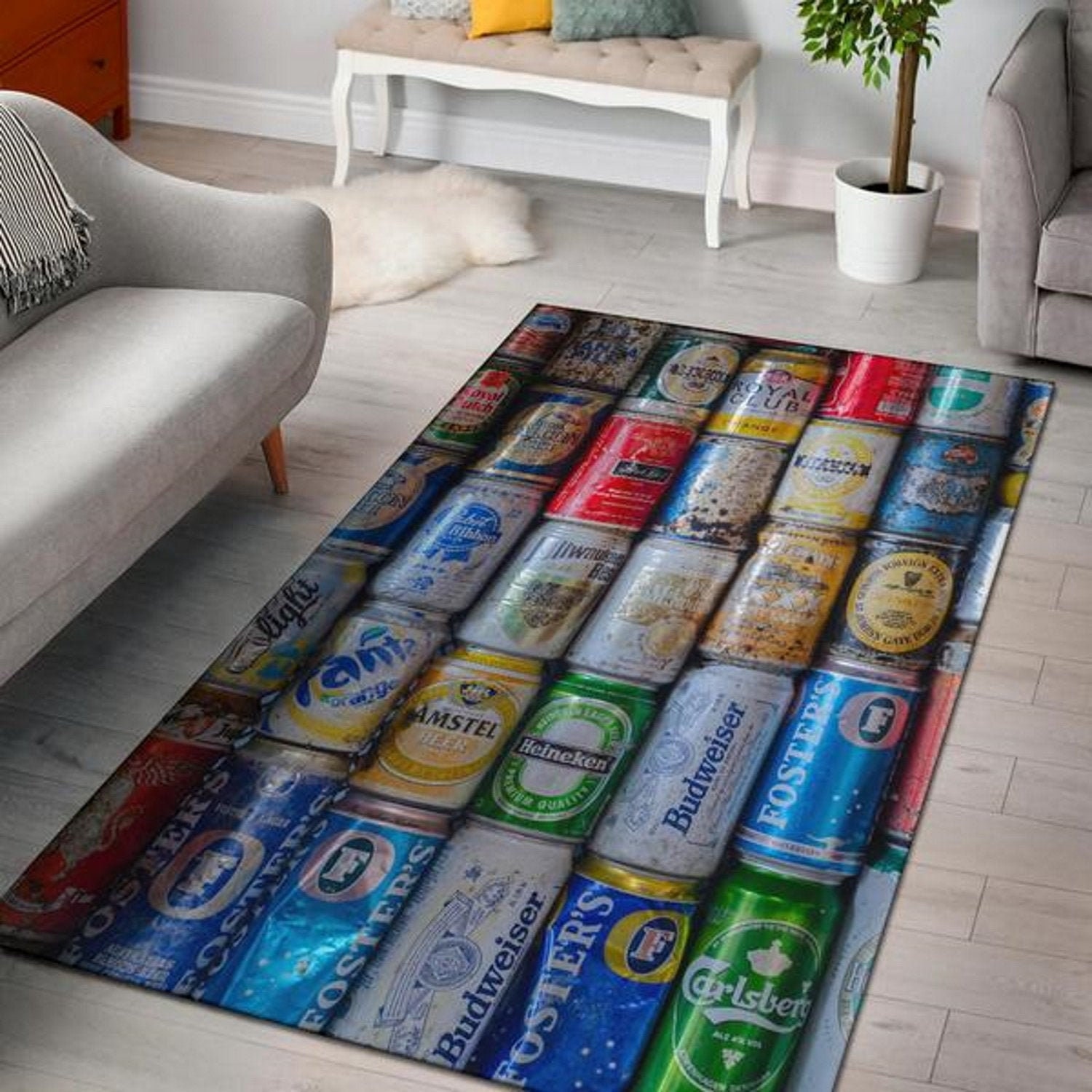 Beer Cans Area Rug Floor Carpet Rug Made to Order Custom - Etsy