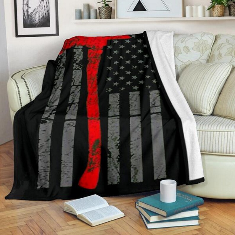 US Flag, Fireman's Gift, Firefighter-throws and Blankets, Housewarming ...