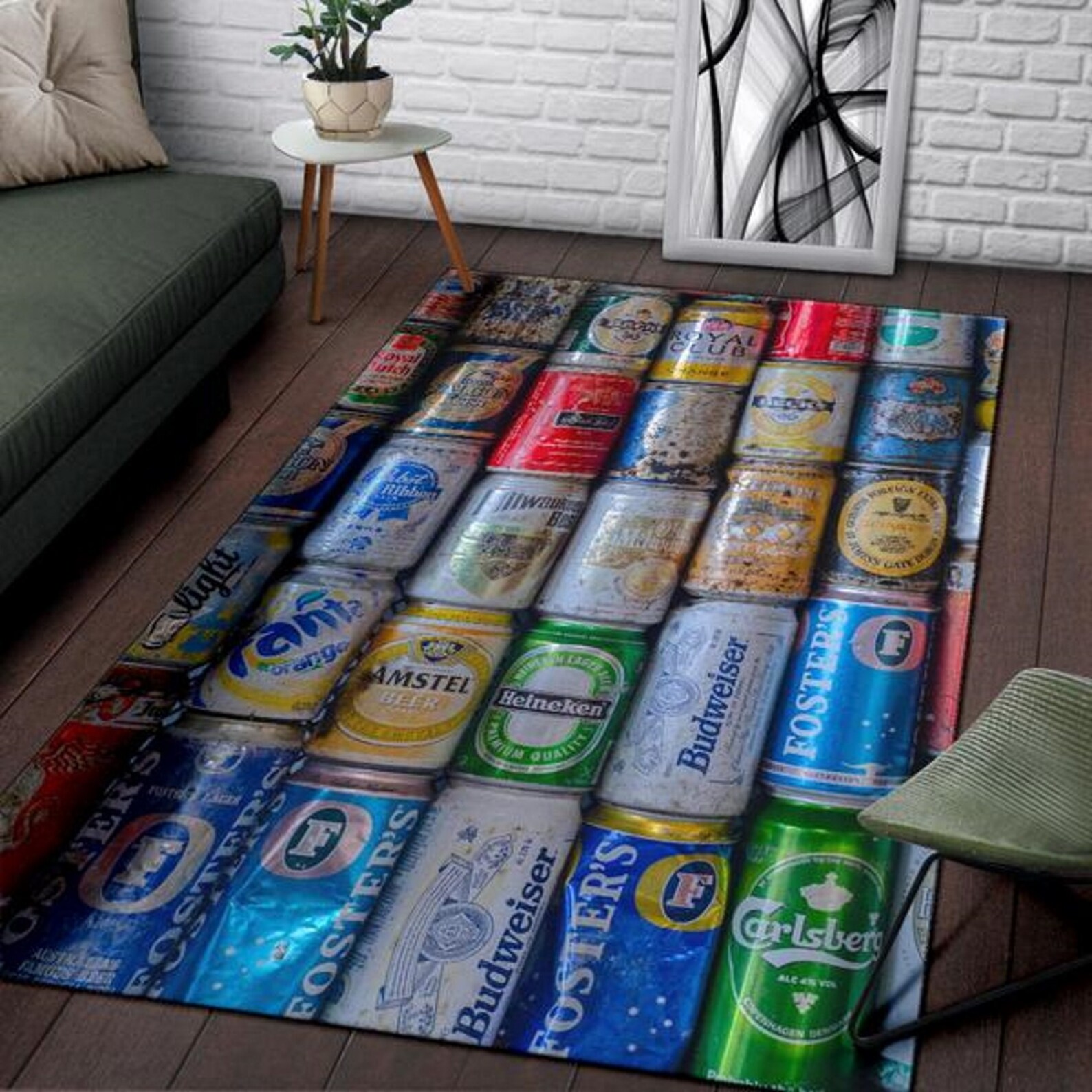 Beer Cans Area Rug Floor Carpet Rug Made to Order Custom - Etsy