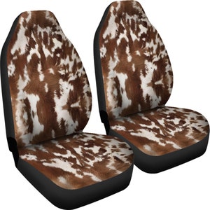 Cow Skin Cowhide Look Car Seat Cover, Front Seat Covers Girlfriend ...