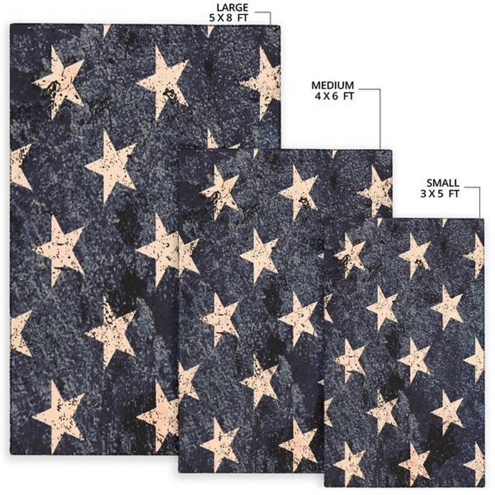 Distressed American Flag Star Area Rug Floor Carpet Made to - Etsy
