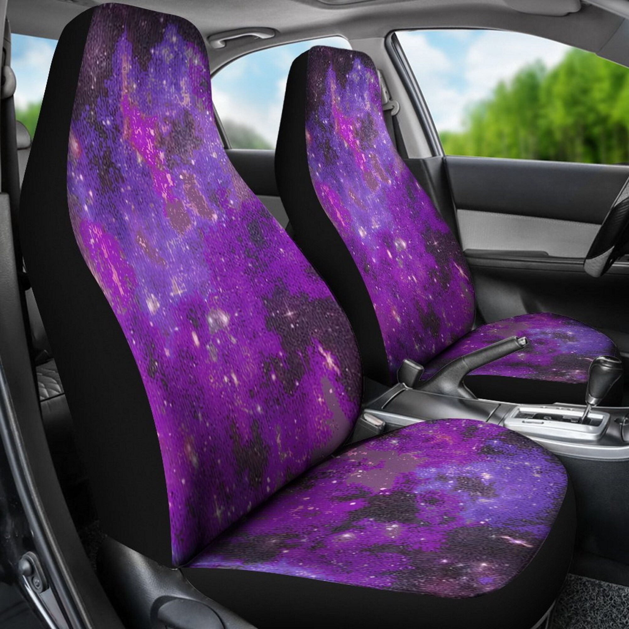 Purple Cosmic Car Seat Covers Set of 4 Front and Back Mats - Etsy