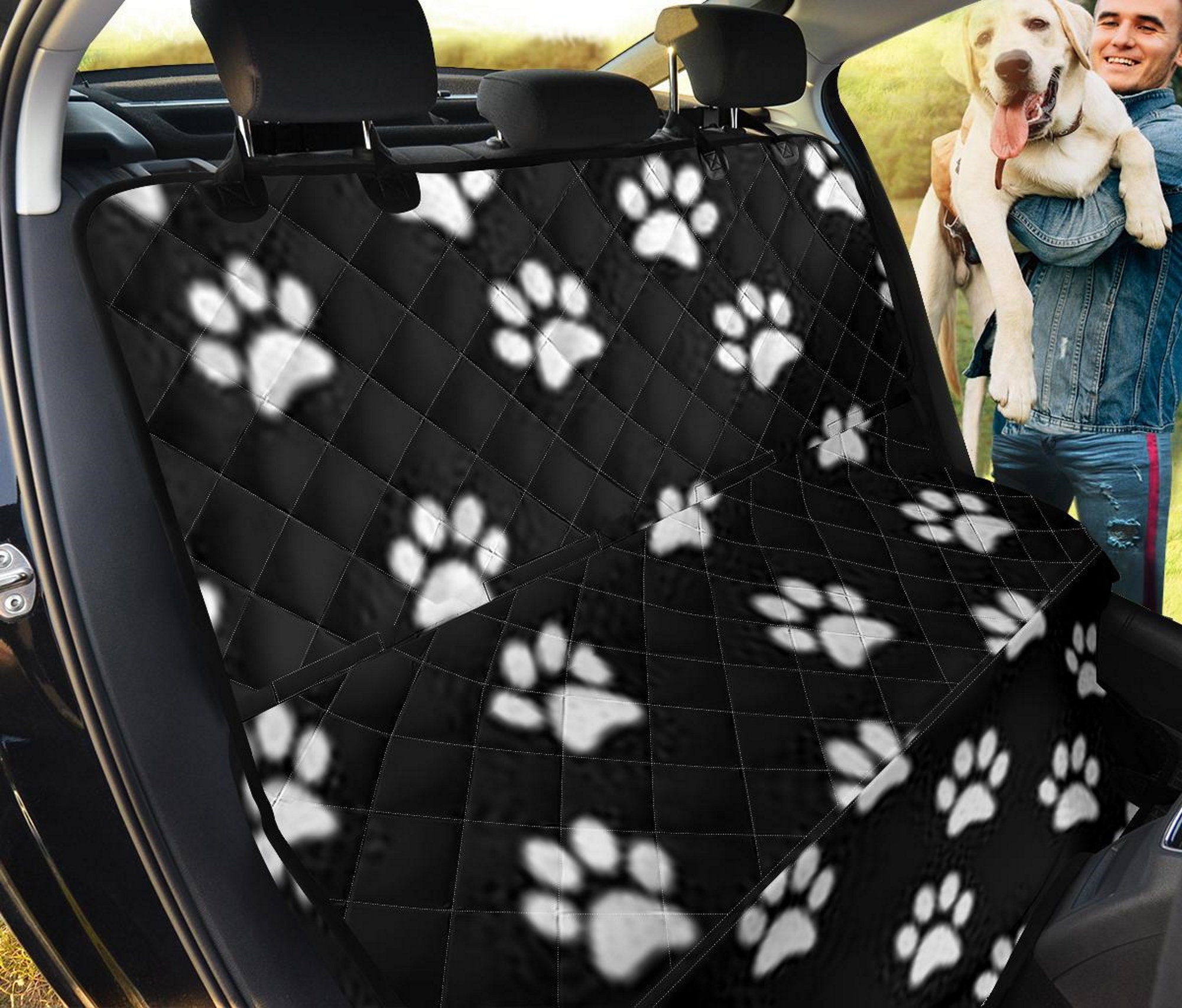 Dog paw print car seat covers store
