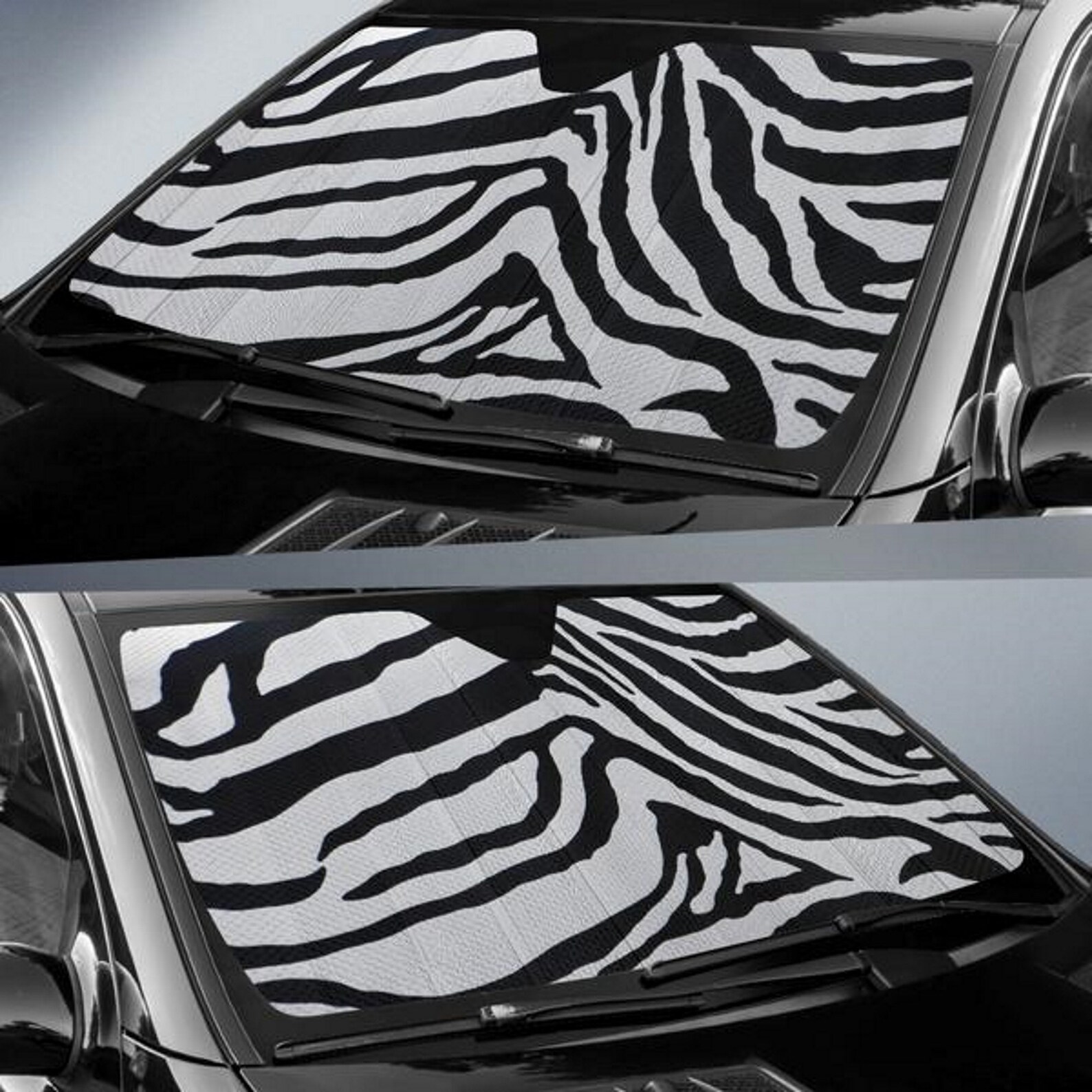 Zebra Striped Front Window Sun Shade Custom Made - Etsy