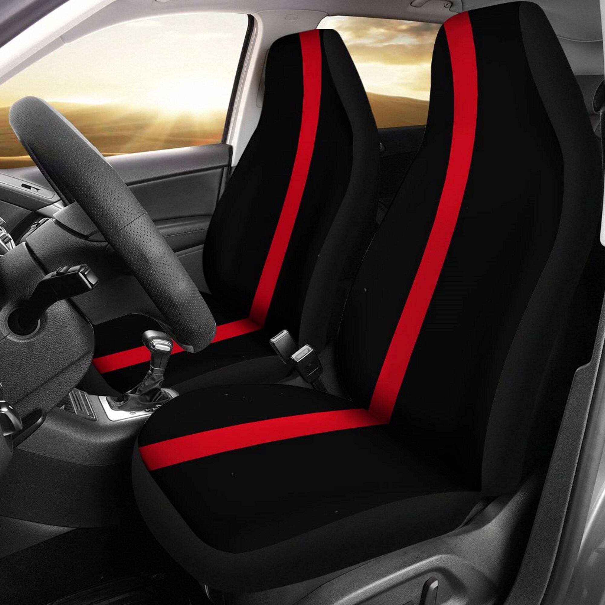 Red Stripe Car Seat Covers Car Accessories Thin Red Line - Etsy