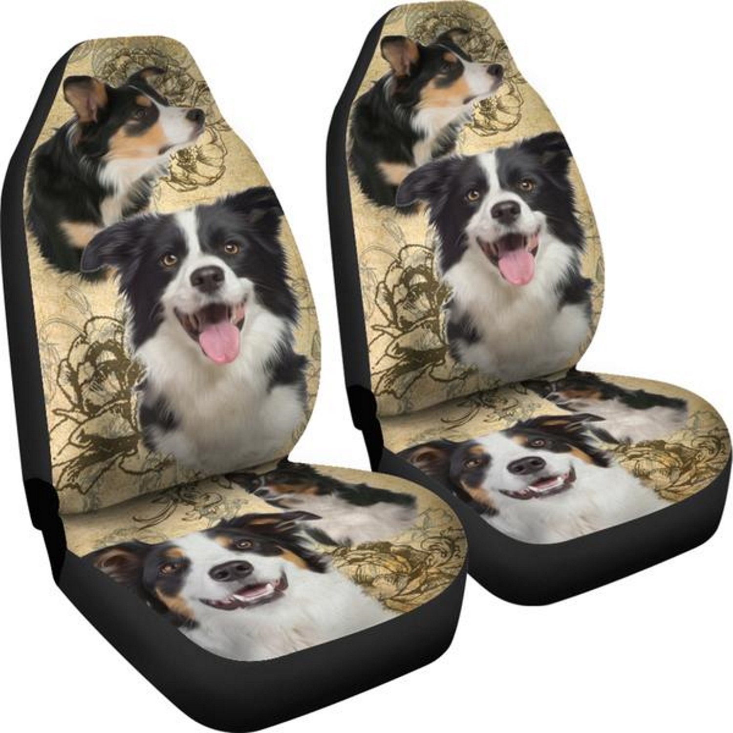 Border Collie, Car Seat Covers, Car Accessories, Gift for Her, Custom ...