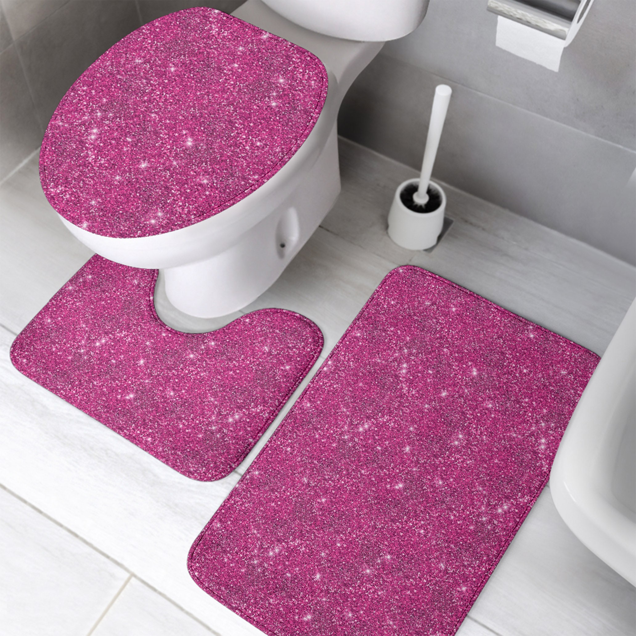 Pink rugs for bathroom store