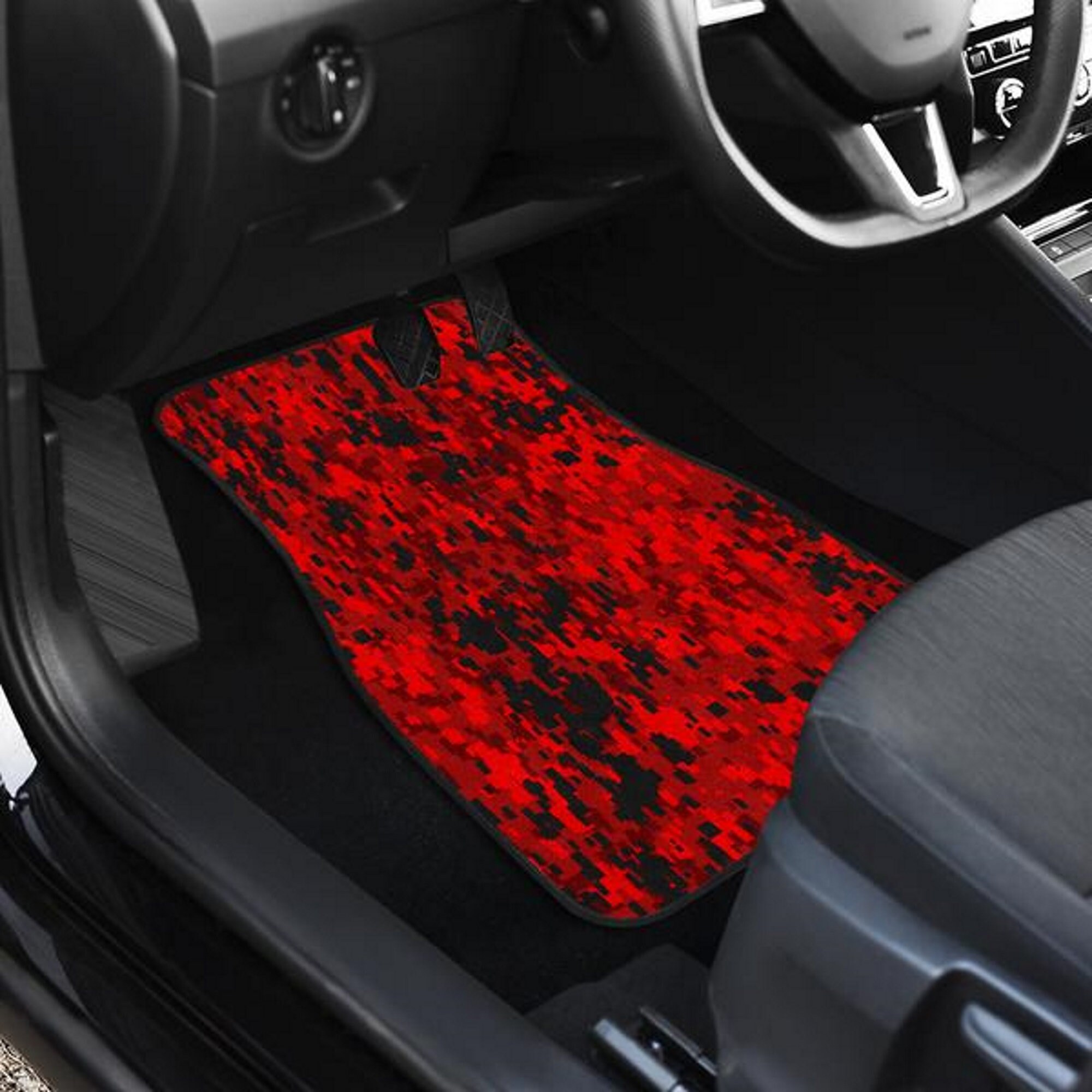 Digital Camouflage Red Front Car Floor Mats Custom Made - Etsy