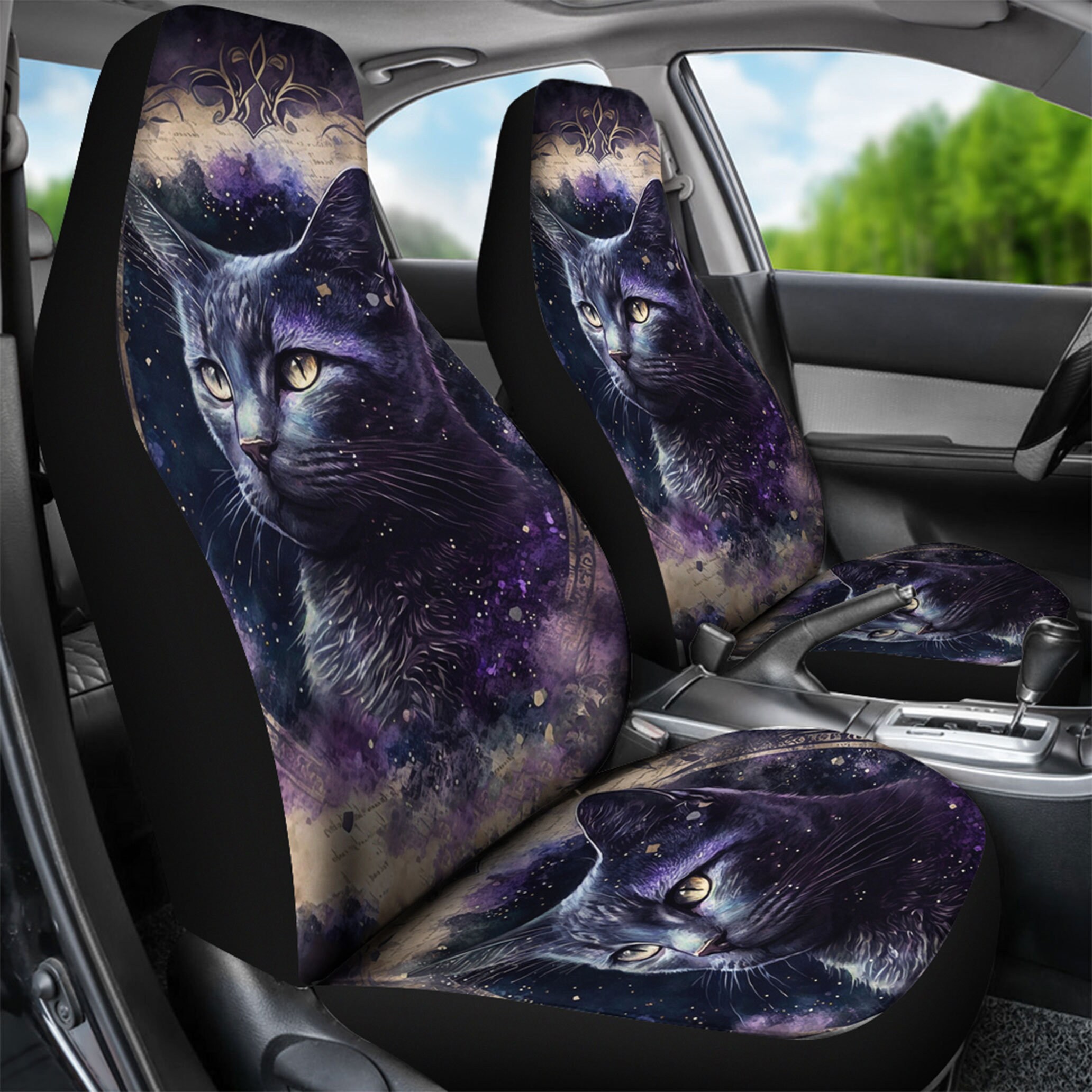 Celestial Cats Car Seat Covers New Car Gifts for Her Custom - Etsy