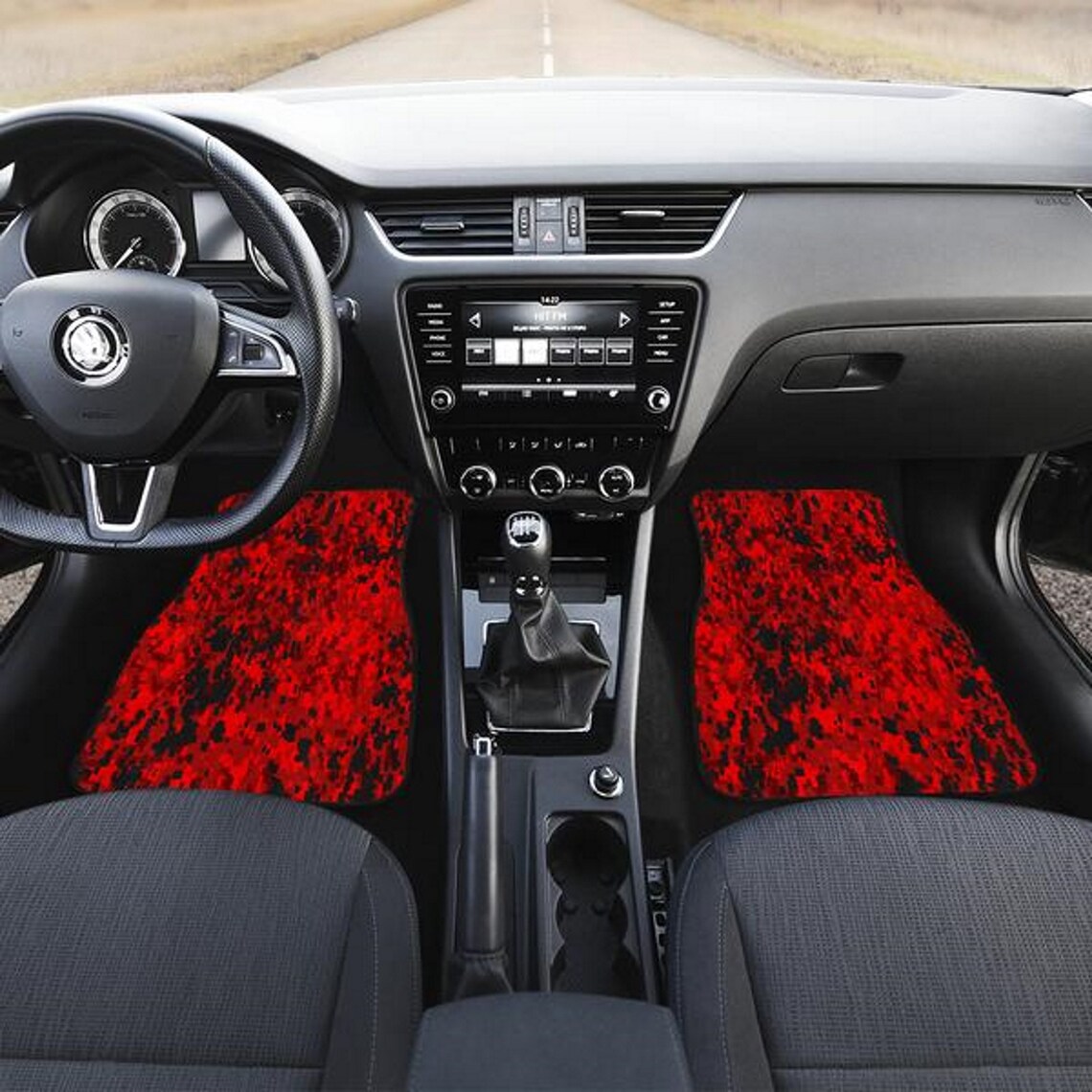 Digital Camouflage Red Front Car Floor Mats Custom Made - Etsy