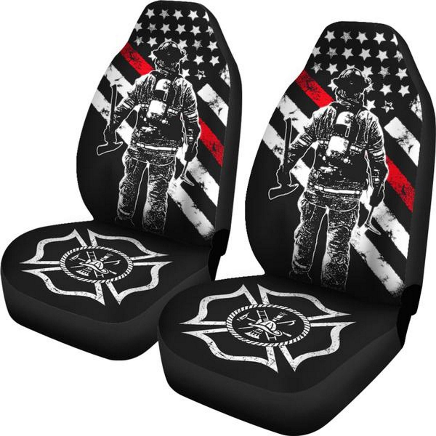 Thin Red Line Firefighter Gift Firefighter Wife-car Seat - Etsy