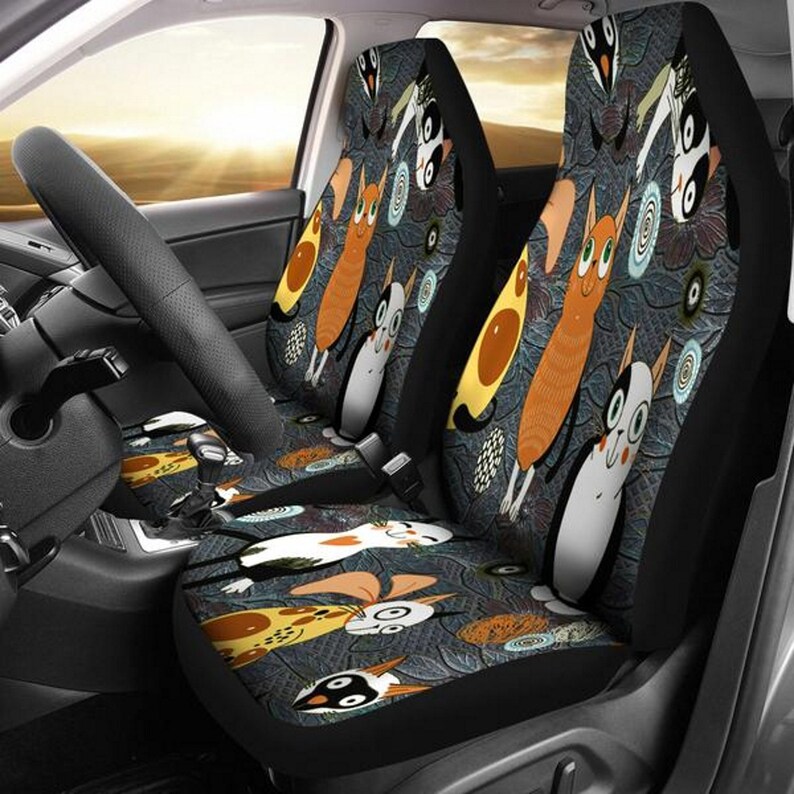 Funny Cat Crowd Car Seat Covers Car Accessories Gift for - Etsy