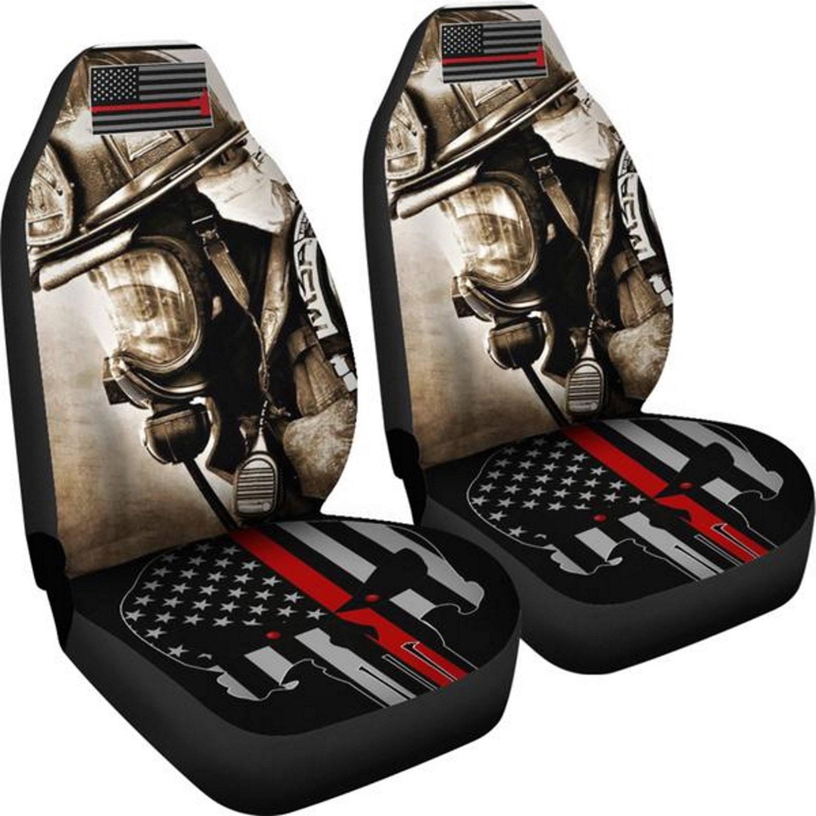 Firefighter Punisher Flag Car Seat Covers Car Accessories - Etsy