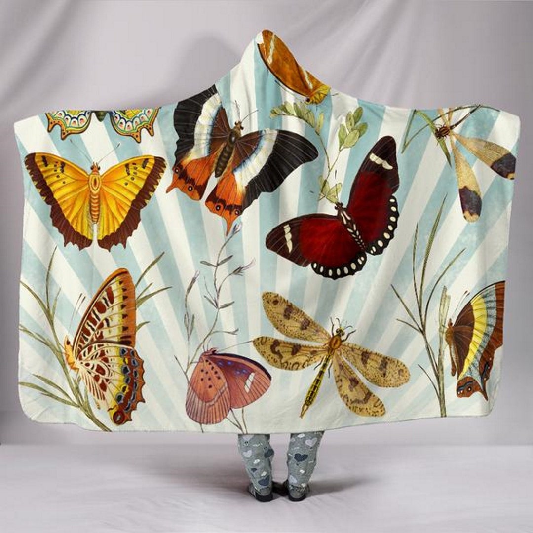 Butterfly Collage Classic, Hooded Blanket, Throws and Blankets ...