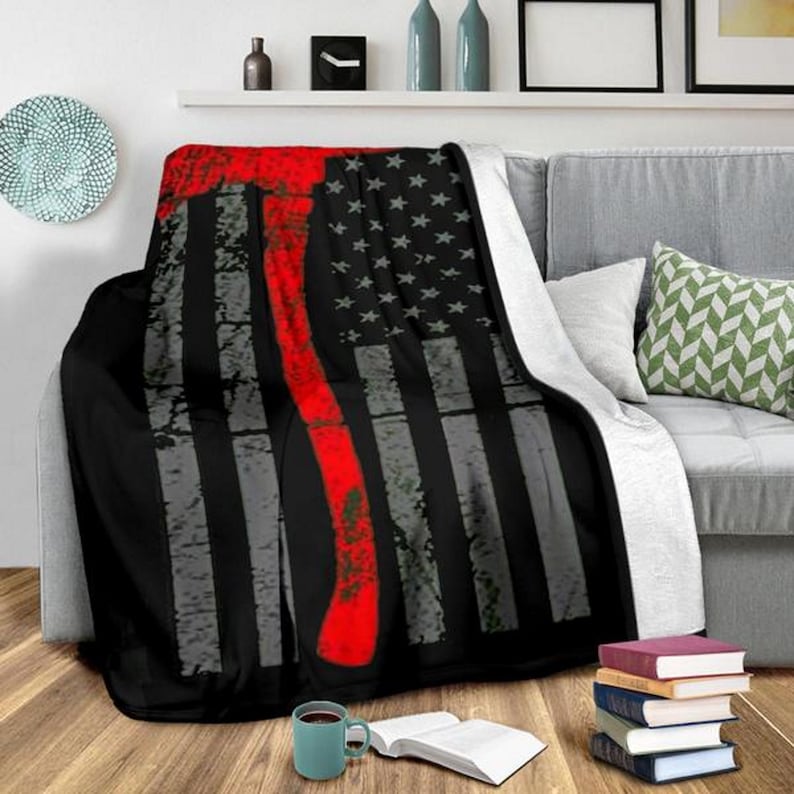 US Flag, Fireman's Gift, Firefighter-throws and Blankets, Housewarming ...
