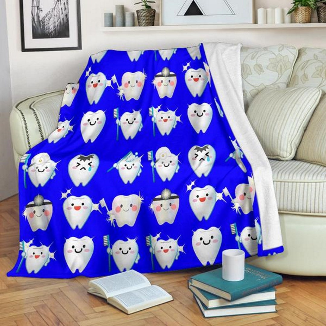 Cartoon Teeth, Dental Hygienist, Throws and Blankets, Housewarming Gift ...