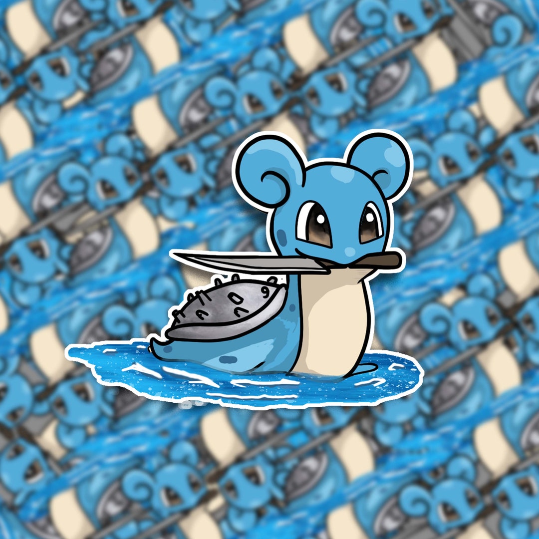 Lapras Sticker Pokemon Stickers Pokemon Fan Art Water Resistant Stickers Water Bottle Stickers