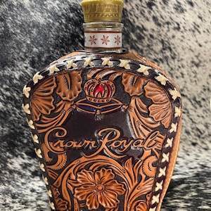 Custom Hand Tooled Crown Bottle Cover - Etsy