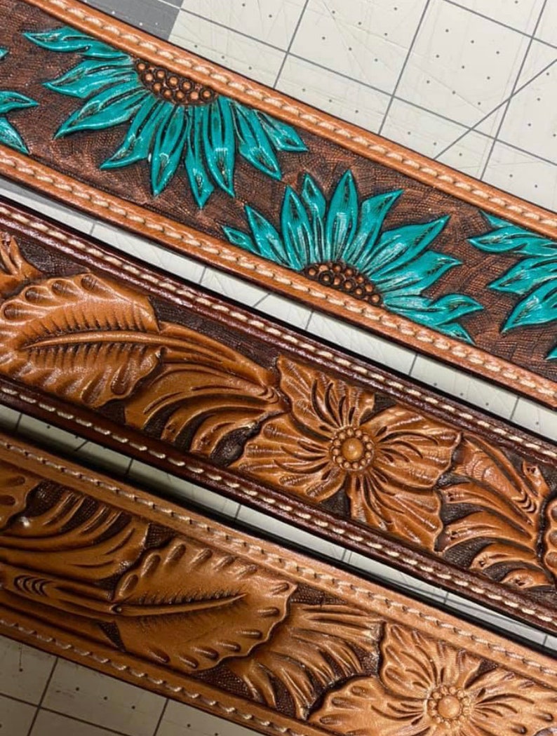 Custom Hand Tooled Leather Belt - Etsy