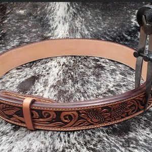 Custom Hand Tooled Leather Belt - Etsy
