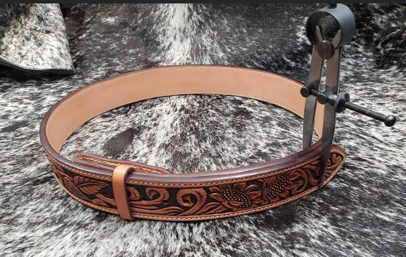 Custom Hand Tooled Leather Belt - Etsy