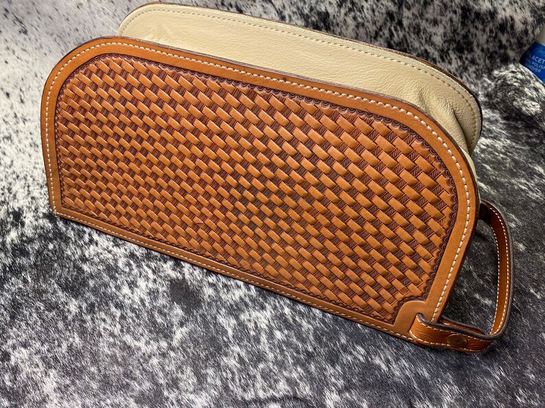 Hand Tooled Leather Shave Bag - Etsy