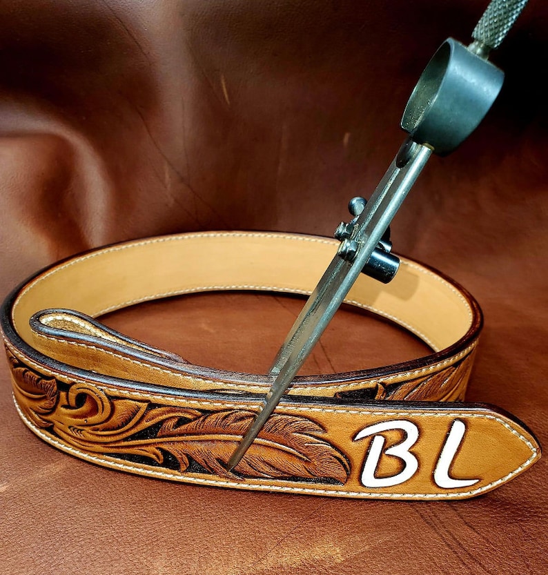 Custom Hand Tooled Leather Belt - Etsy