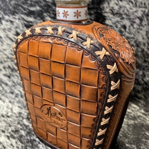 Custom Hand Tooled Crown Bottle Cover - Etsy