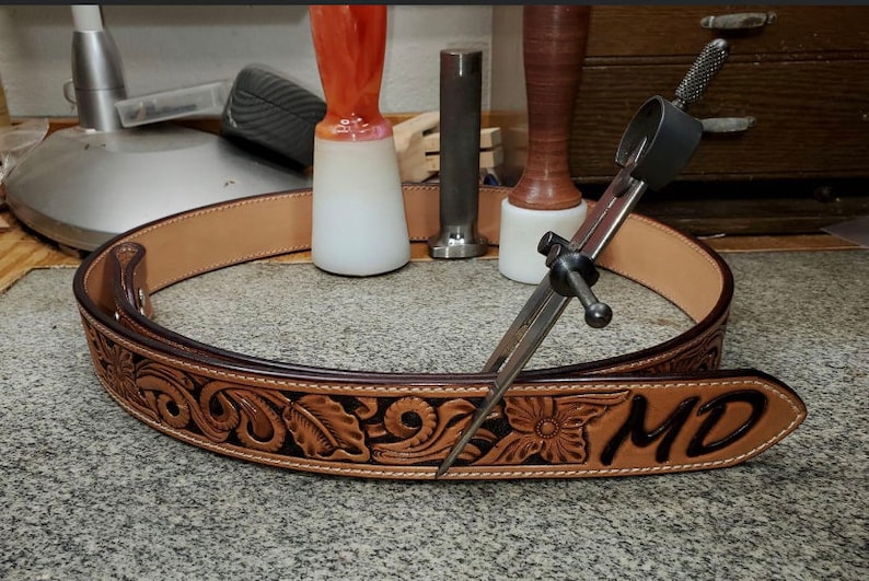Custom Hand Tooled Leather Belt - Etsy