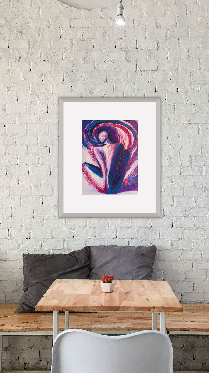 Courage Abstract Human Portrait Emotional Art Struggle Painting ...