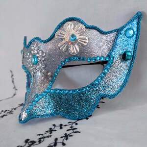Blue Carnival Mask | Sparkly Masquerade Mask | Jeweled Halloween Mask ...