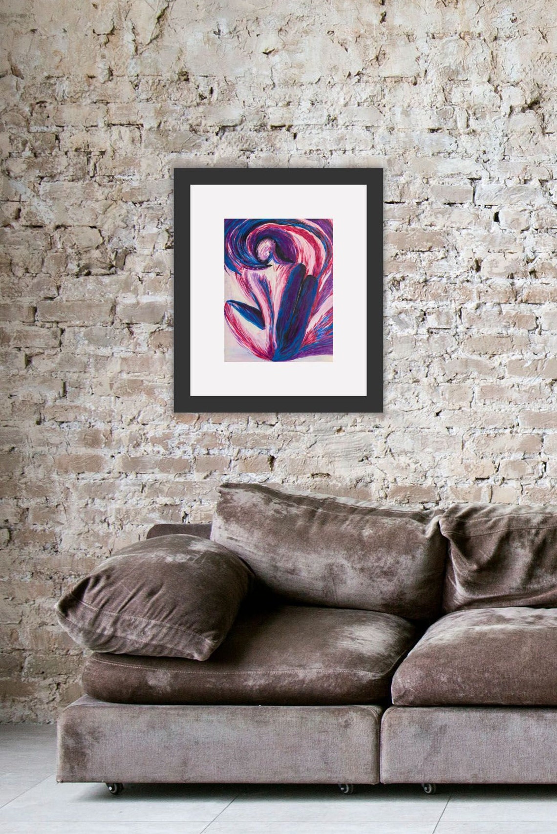 Courage Abstract Human Portrait Emotional Art Struggle Painting ...