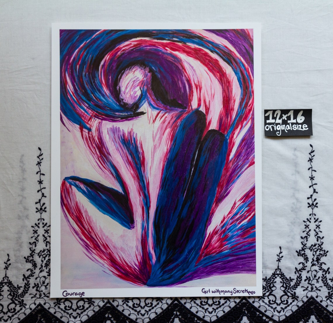 Courage Abstract Human Portrait Emotional Art Struggle Painting ...