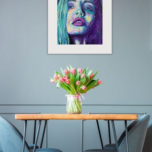 Colorful Girl Portrait Emotional Art Abstract Female Painting Woman ...