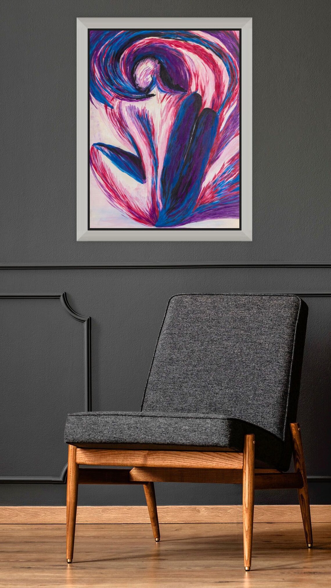 Courage Abstract Human Portrait Emotional Art Struggle Painting ...